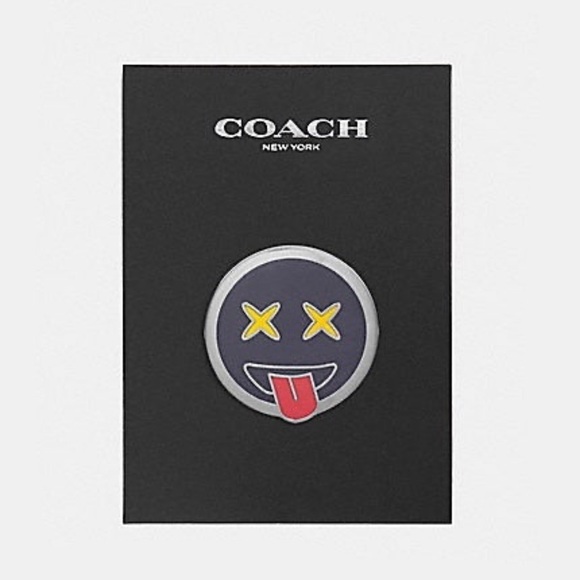 Coach | Accessories | Coach Varsity Emoji Smiley Face Pin Black Multi ...